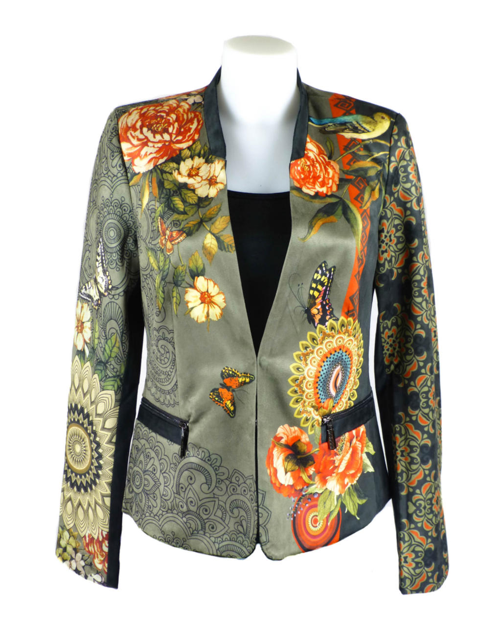 LULU-H French Style Womens Royal Blue Blazer Jacket