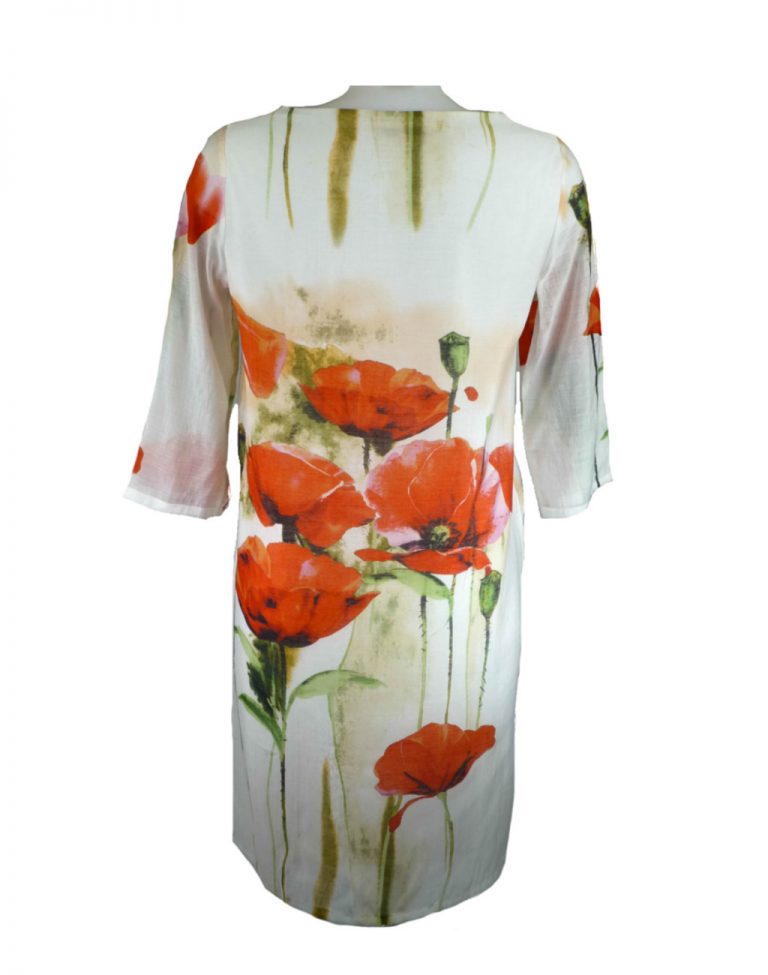 For Her Paris White and Floral Print French Summer Dress