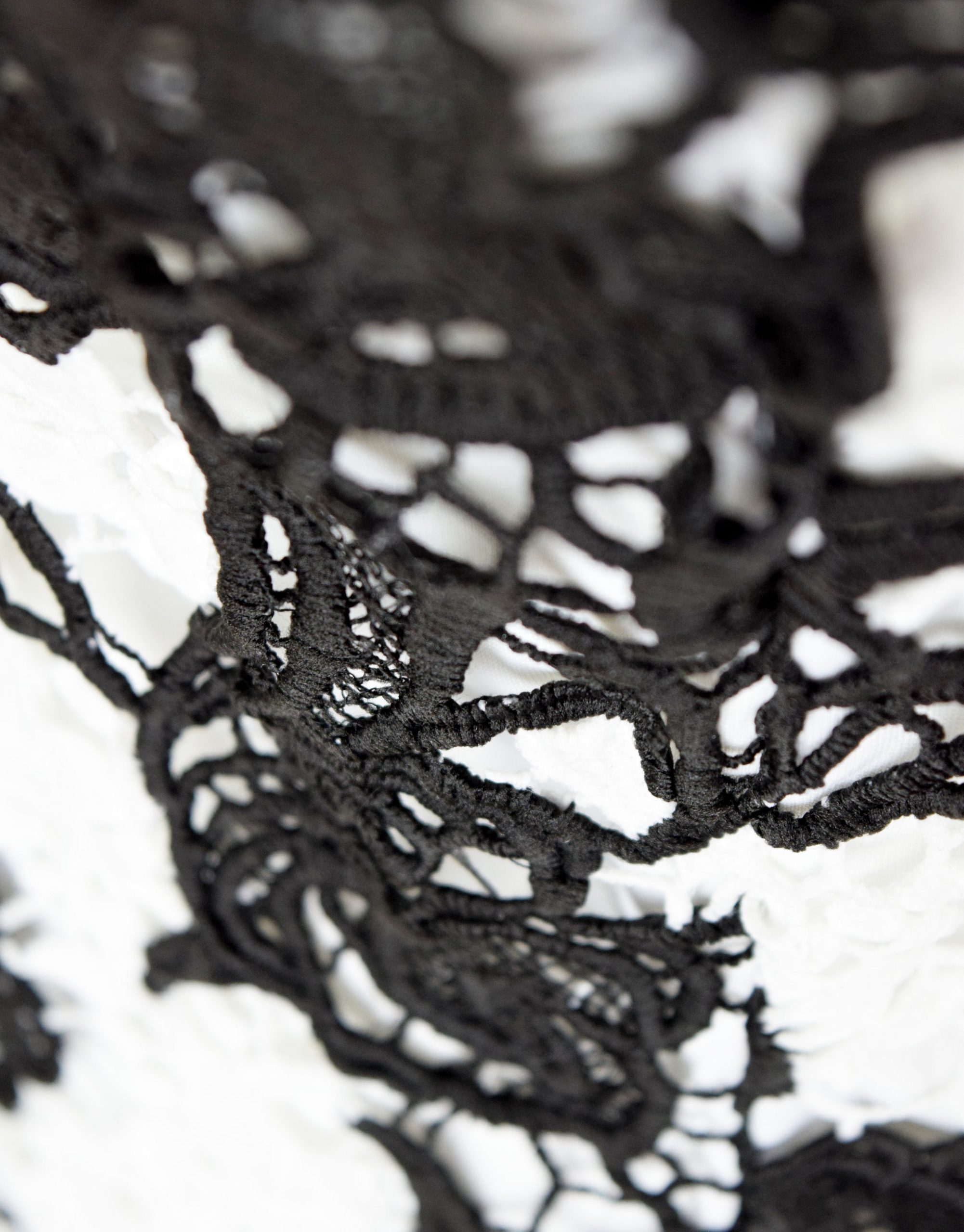 101 Idees Black & White Lace Dress Detail - Fashion Fix Online