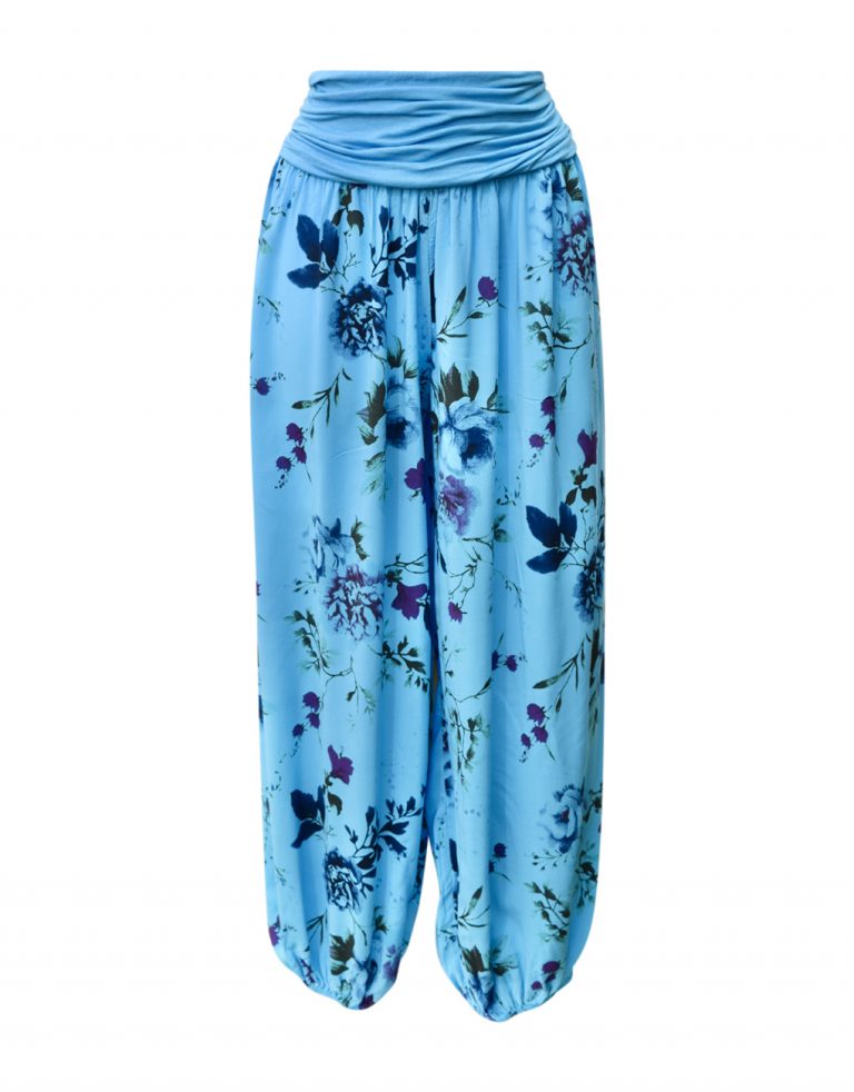 Fashion Fix Harem Trouser New Flower Floral Turquoise
