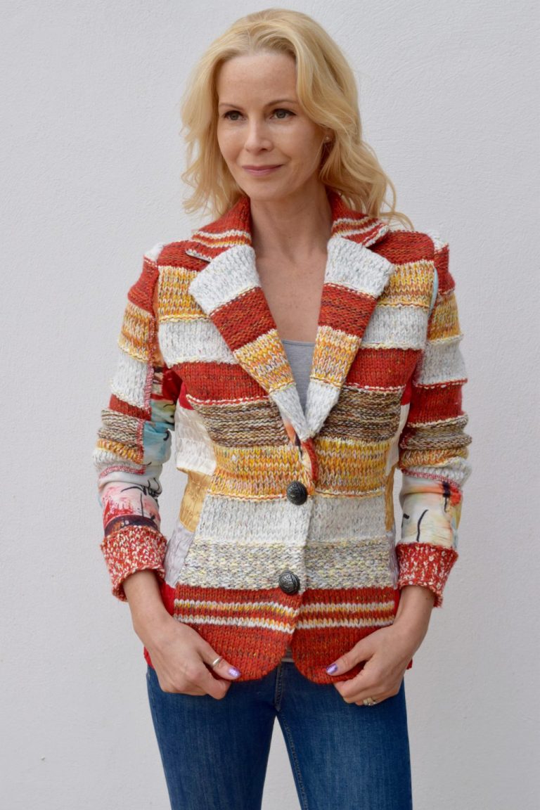 LULU-H French Style Womens Burgundy Jacket